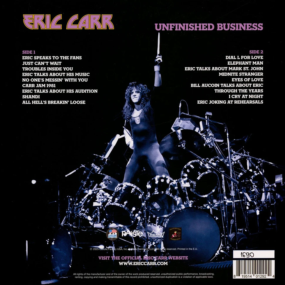 Eric Carr - Unfinished Business Black Friday Record Store Day 2025 ...