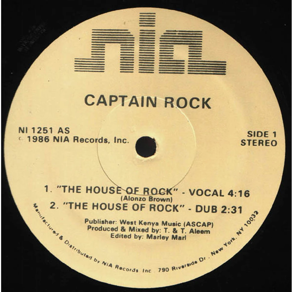 Captain Rock - House Of Rock / You Stink - Vinyl 12" - 1986 - US ...