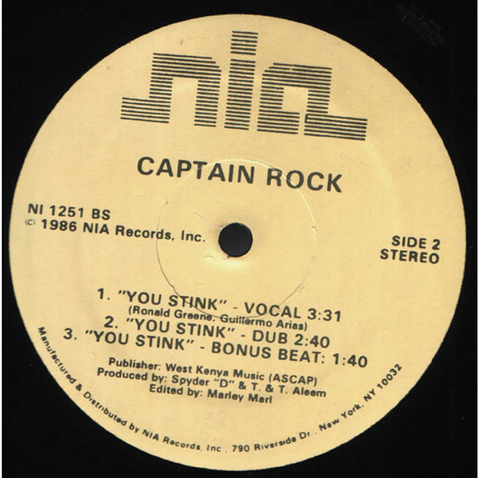Captain Rock - House Of Rock / You Stink - Vinyl 12" - 1986 - US ...