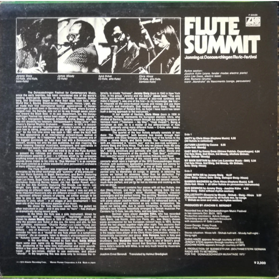 Jeremy Steig, James Moody, Sahib Shihab, Chris Hinze - Flute Summit ...