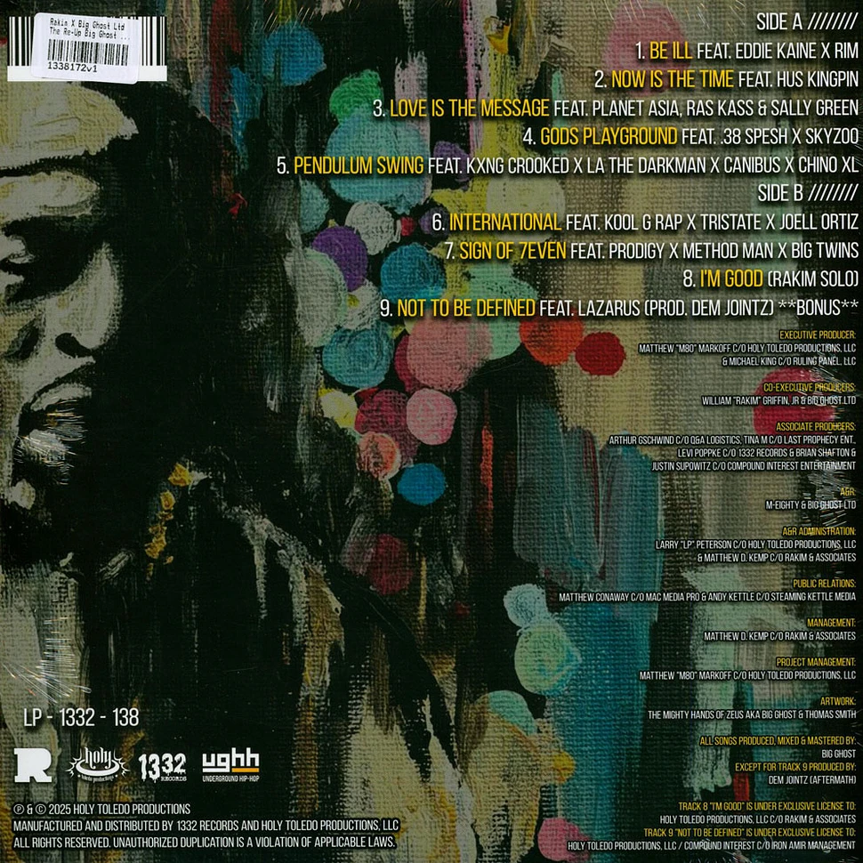 Rakim X Big Ghost Ltd - The Re-Up Big Ghost Cover Black Vinyl Edition ...