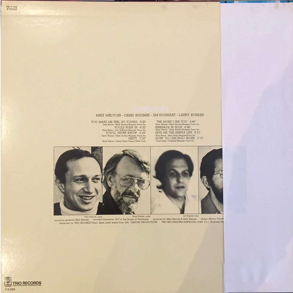 Mike Melvoin, Dennis Budimir, Jim Hughart, Larry Bunker - Concours ...