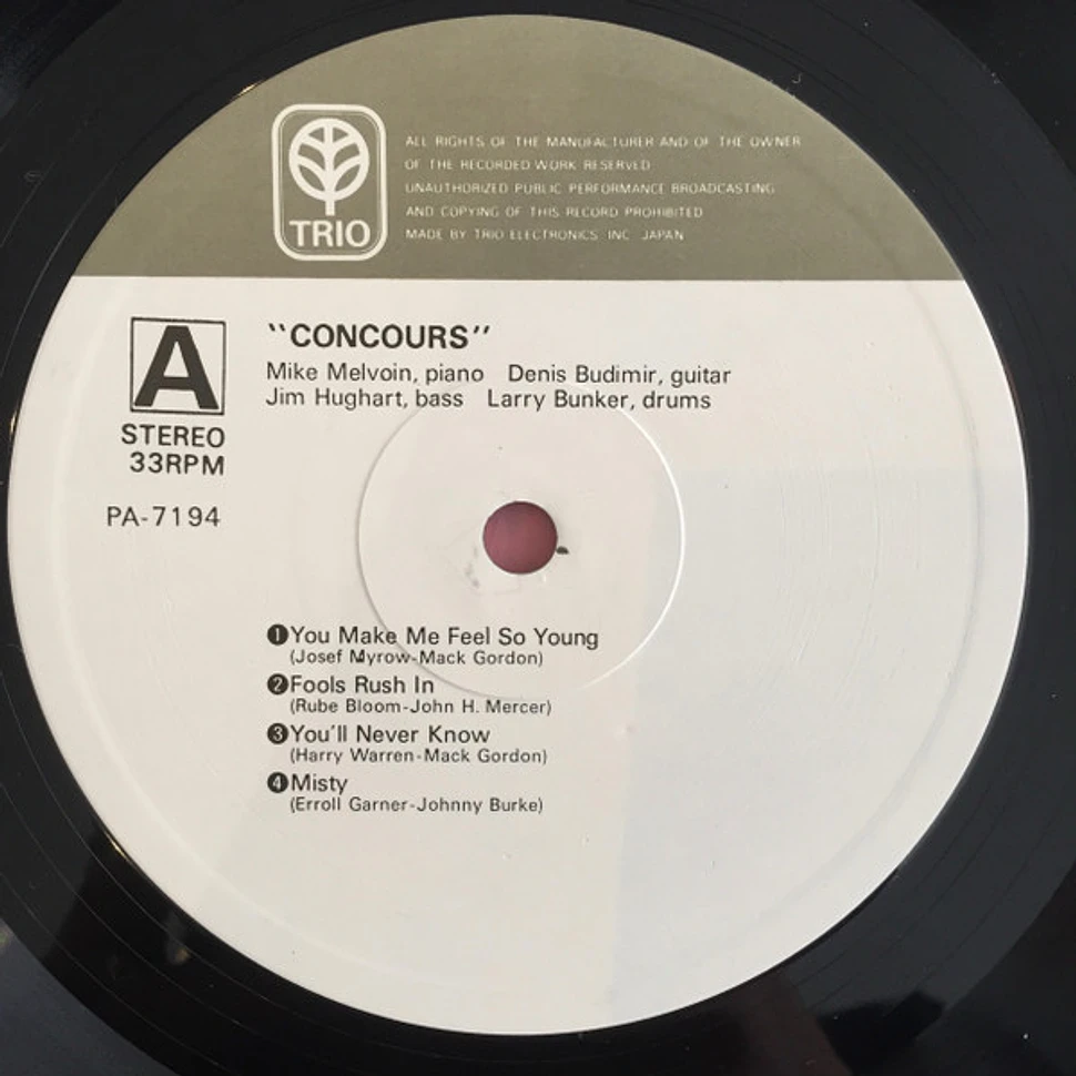 Mike Melvoin, Dennis Budimir, Jim Hughart, Larry Bunker - Concours ...
