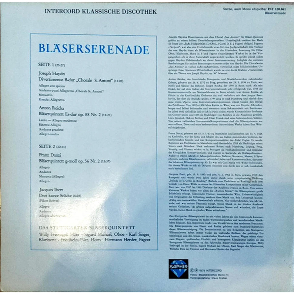 Joseph Haydn, Anton Reicha, Franz Danzi, Jacques Ibert - Stuttgarter ...