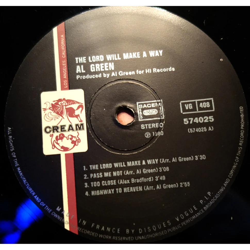 Al Green - The Lord Will Make A Way - Vinyl LP - 1980 - FR - Original | HHV