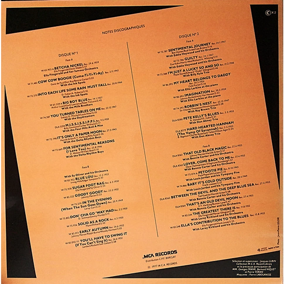 Ella Fitzgerald - The First Lady Of Song Vol. 1 - Vinyl 2LP - 1977 - FR ...