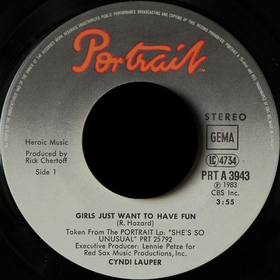 Cyndi Lauper - Girls Just Want To Have Fun - Vinyl 7" - 1983 - DE ...