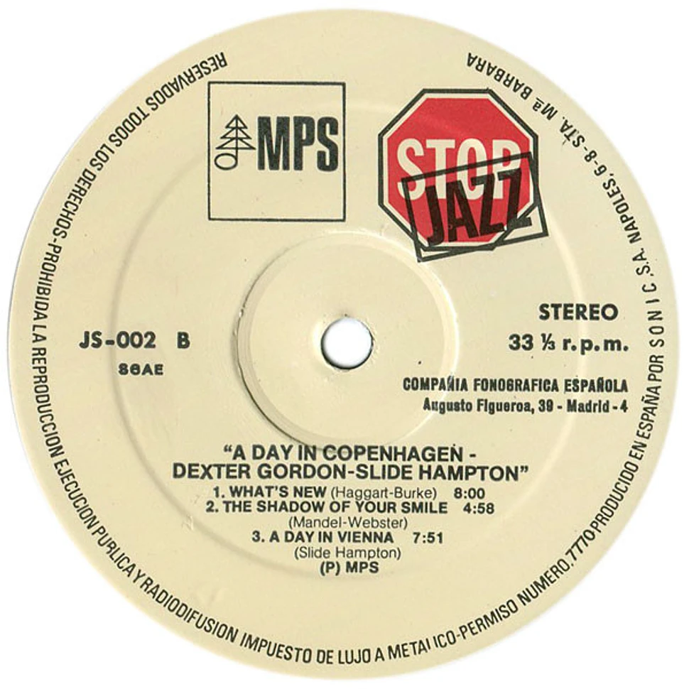Dexter Gordon & Slide Hampton - A Day In Copenhagen - Vinyl LP - 1969 - ES - Reissue | HHV