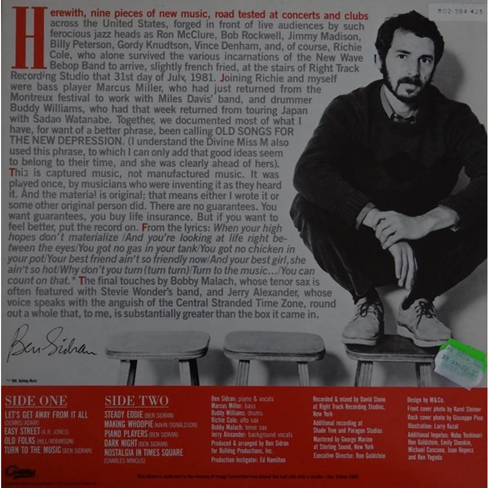 Ben Sidran - Old Songs For The New Depression - Vinyl LP - UK ...