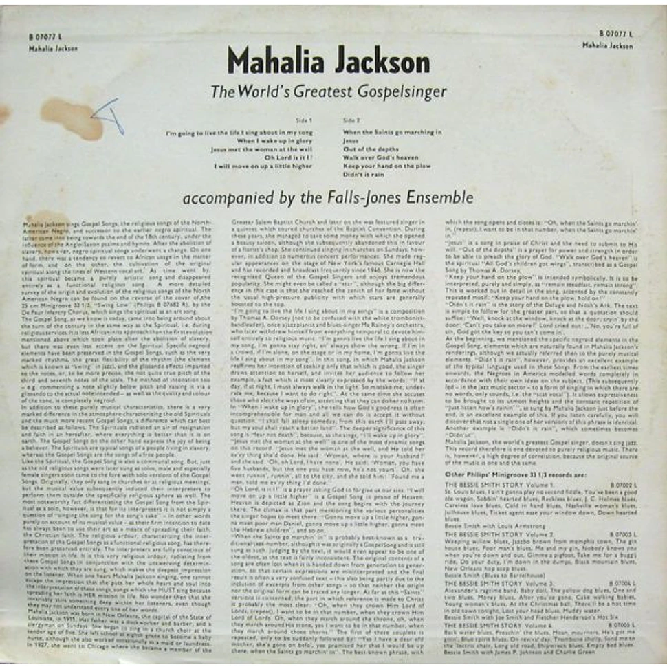 Mahalia Jackson - Mahalia Jackson - The World's Greatest Gospel Singer ...