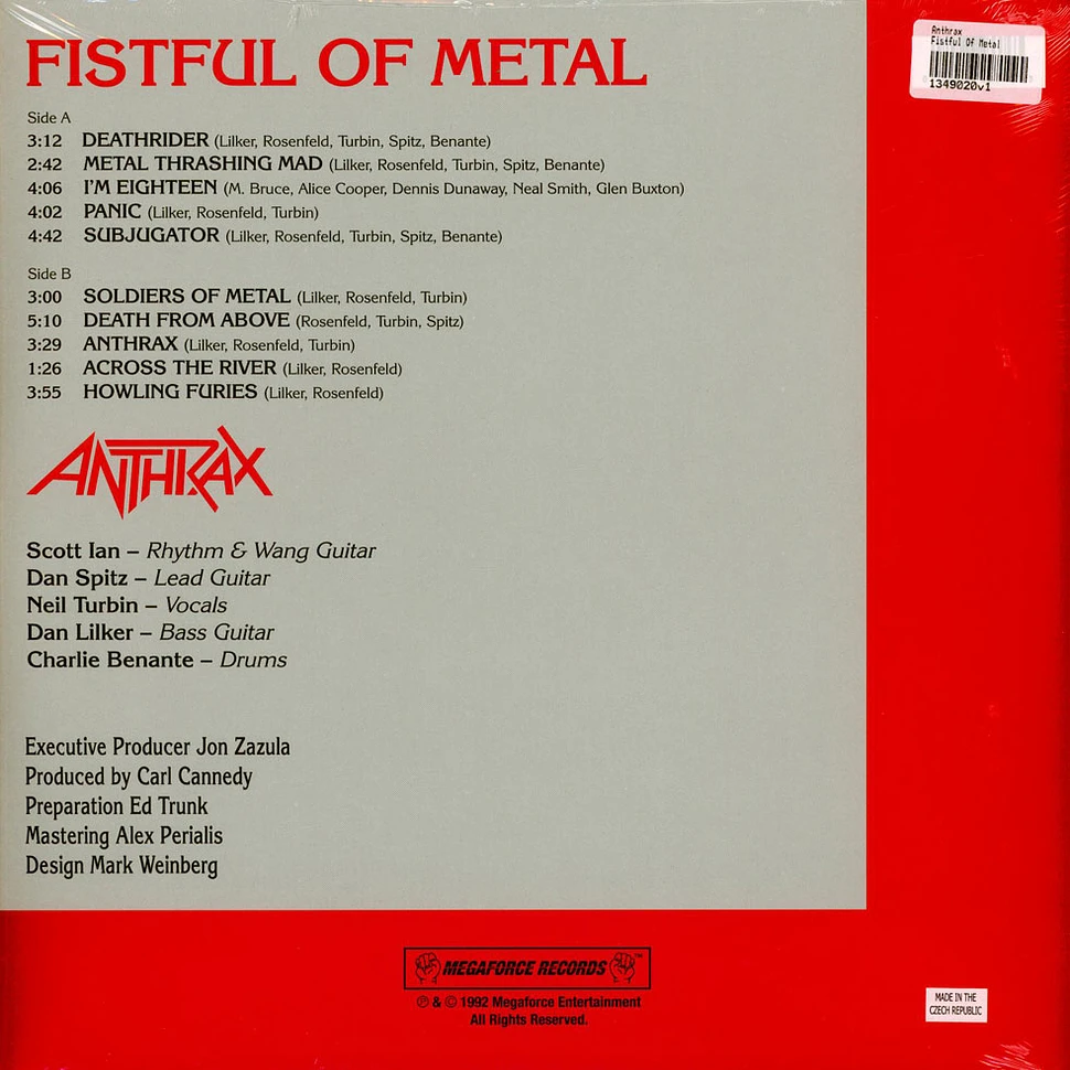 Anthrax - Fistful Of Metal - Vinyl LP - 1984 - Reissue | HHV