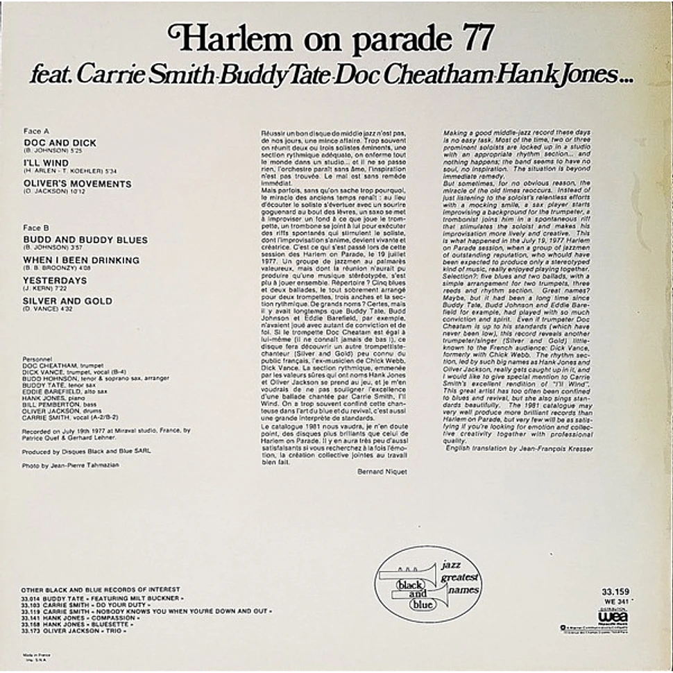 Carrie Smith, Buddy Tate, Doc Cheatham, Hank Jones - Harlem On Parade ...