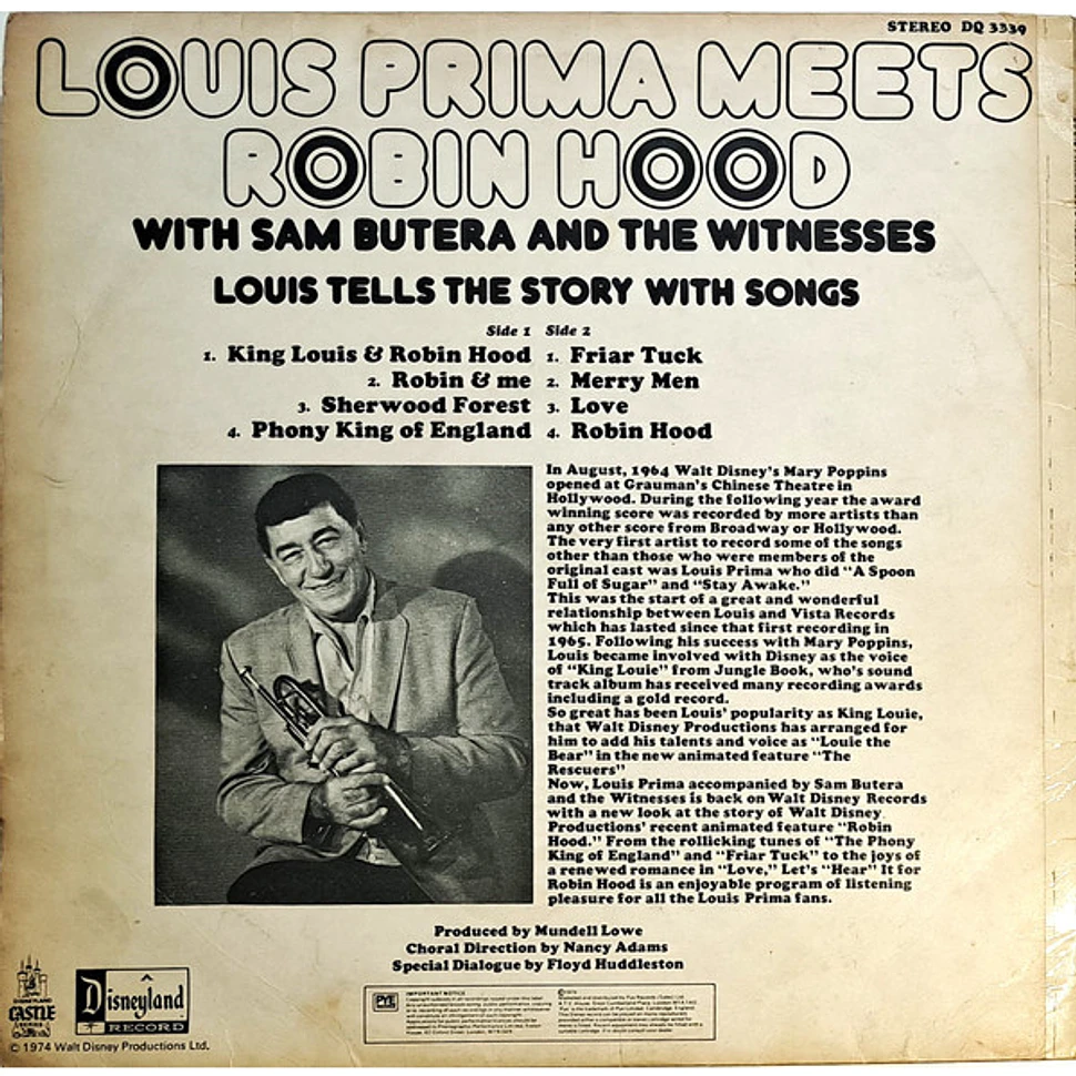 Louis Prima with Sam Butera And The Witnesses - Louis Prima Meets Robin ...