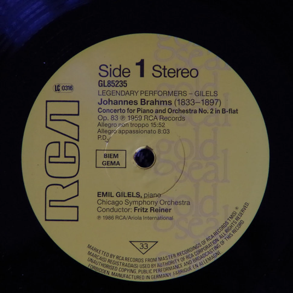 Johannes Brahms - Emil Gilels, Chicago Symphony Orchestra, Fritz Reiner ...