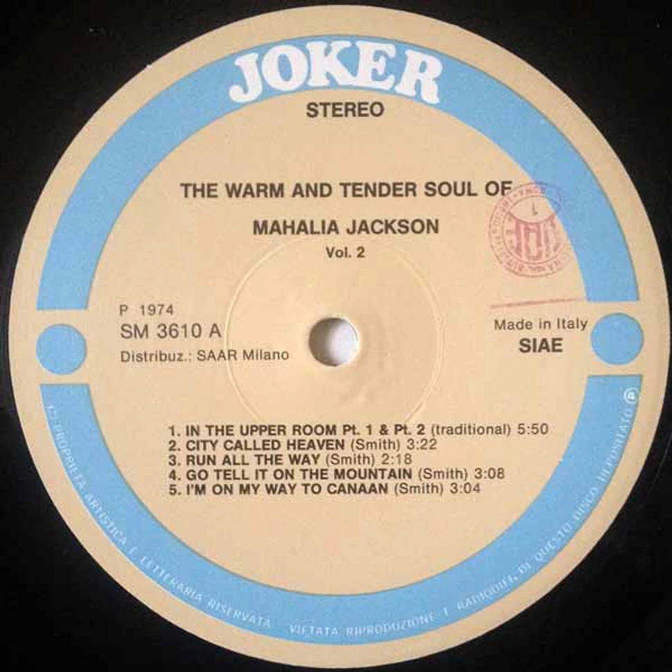 Mahalia Jackson - In The Upper Room Vol. 2 - The Warm And Tender Soul ...